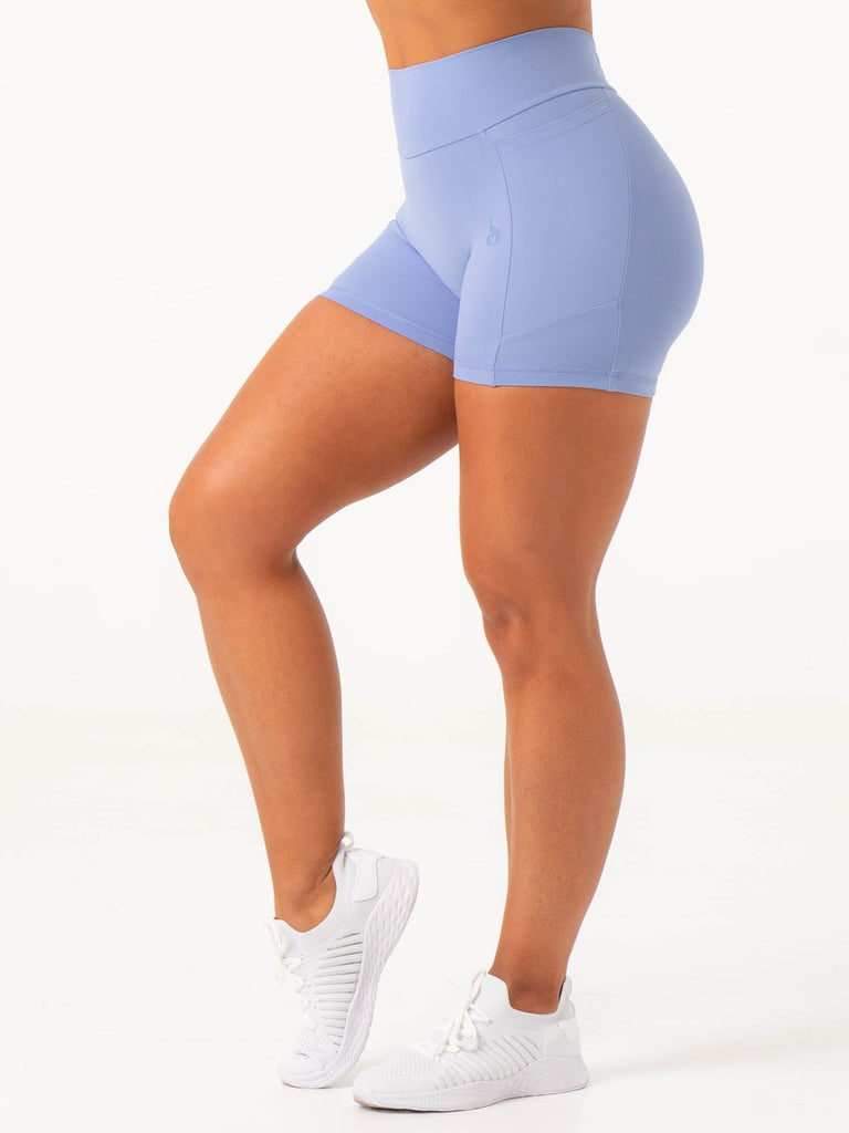 NKD V Scrunch Pocket Shorts - Dreamy Blue - Ryderwear