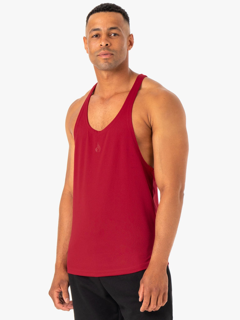 Enhance Stringer T-Back - Burgundy - Ryderwear