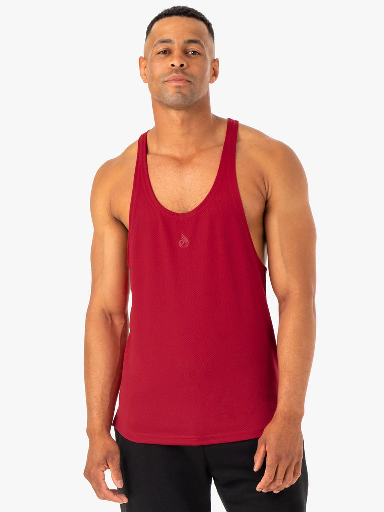Enhance Stringer T-Back - Burgundy - Ryderwear