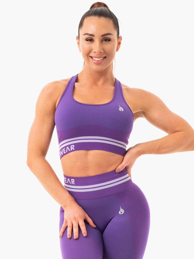 Freestyle Seamless Longline Sports Bra - Purple - Ryderwear