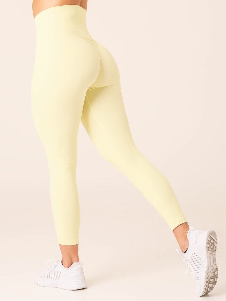 NKD High Waisted Scrunch Leggings - Lemon - Ryderwear